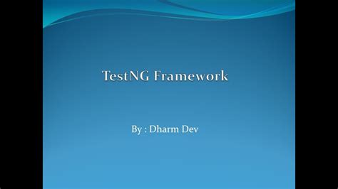 Testng Framework Youtube