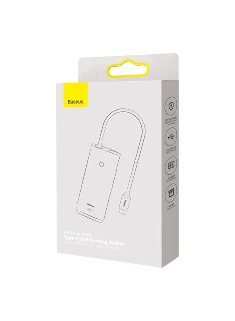 Baseus Lite Series 6 Port Type C HUB Docking Station AutoPlay