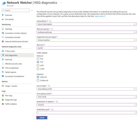 Comprobación De Reglas De Seguridad Mediante Diagnósticos De Nsg Azure Network Watcher