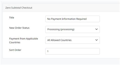 zero subtotal checkout