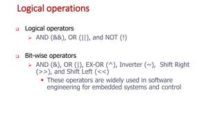 Arithmetic And Logic Operations In C PPT
