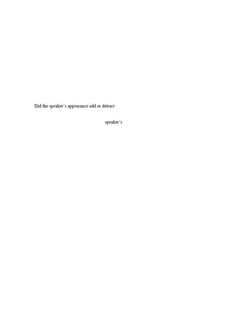 Speaker Evaluation Form Pdf Human Communication