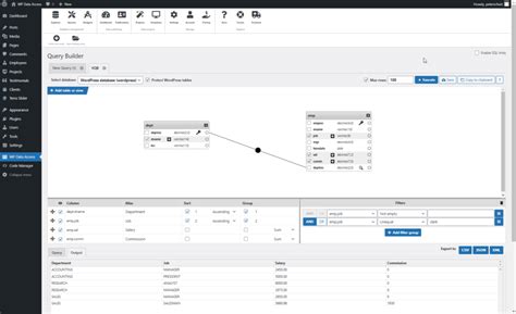 Wp Data Access Visual Query Builder Click To Enlarge Wp Data Access