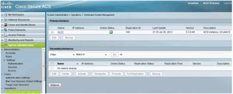 ACS Backup Options Cisco