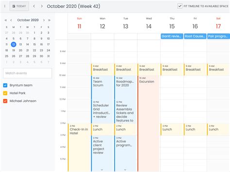 Bryntum Calendar Fit Timeline To Available Space