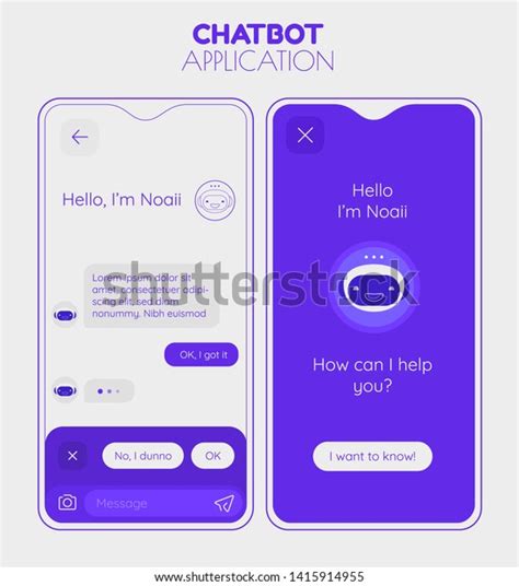 Chatbot Mobile Application Screen Mockup Various Stock Vector Royalty