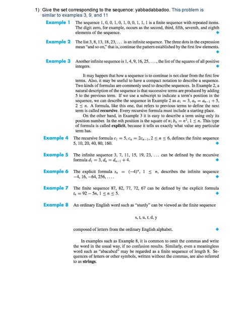 Give The Set Corresponding To The Sequence Chegg Com