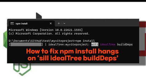 How To Fix Npm Install Hangs On ‘sill Idealtree Builddeps Youtube