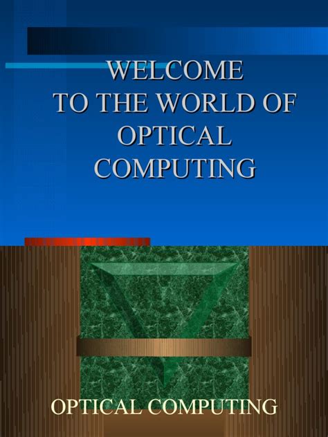 optical computing pdf optics electronic circuits