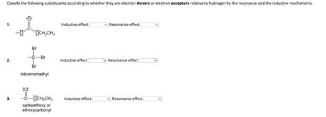 Solved Inductive Effect Options Acceptor Donor No