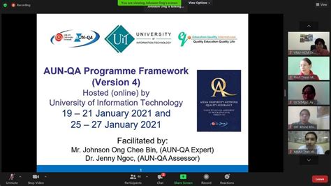 Johnson Ong Chee Bin 3rd And 4th Online Workshop On Aun Qa Programme