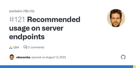 Recommended Usage On Server Endpoints · Sveltekit I18n Lib · Discussion 121 · Github