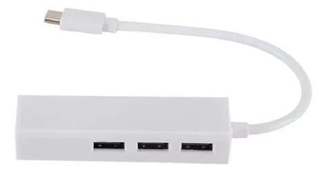 Hub Typec To Usb2 0 100gbe Lan Rj45 Ethernet Network 3 Porta Parcelamento Sem Juros
