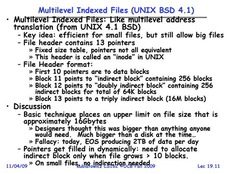 Cs162 Operating Systems And Systems Programming Lecture 19 File Systems Continued Distributed