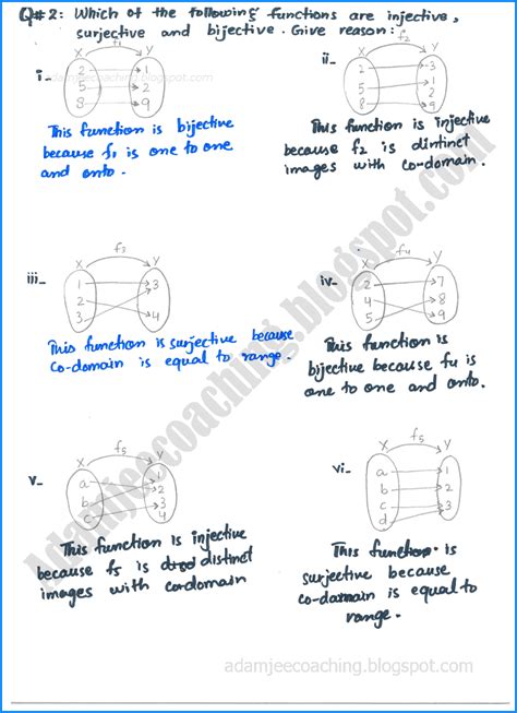 Adamjee Coaching Functions And Graphs Exercise 81 Mathematics 11th
