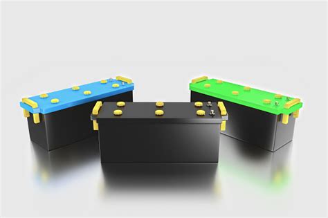 3d 렌더링입니다 24v 트럭에 대 한 배터리입니다 상용차 누 산 기 가까운에 대한 스톡 사진 및 기타 이미지 가까운 금속