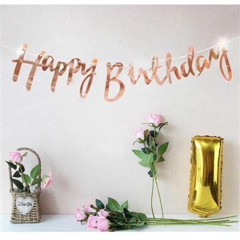 Jual Banner Hbd Bunting Flag Tulisan Happy Birthday Sambung Gold Silver