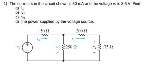 Solved The Current Ix In The Circuit Shown Is MA And Chegg Com