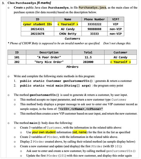 Solved 3 Class Purchasesys 6 Marks O Create A Public Java