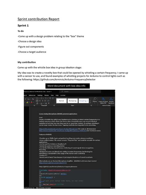 Prototyping Assignment Sprint Contribution Report Pdf Computing