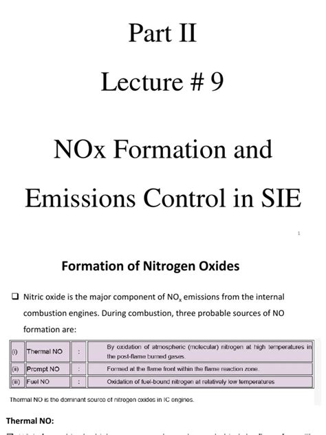 Part Ii Lecture 9 Nox Formation And Emissions Control In Sie Pdf Internal Combustion