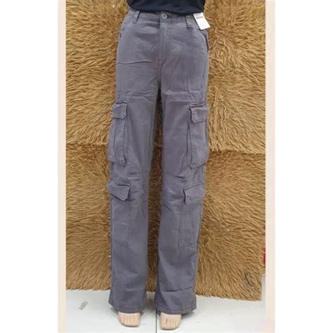 Twice Same Model 6 Pocket Cargo Pants Casual Baggy Wide Leg Pants For