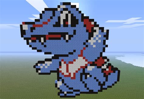 Pixel Art Series 004 Totodile Minecraft Map