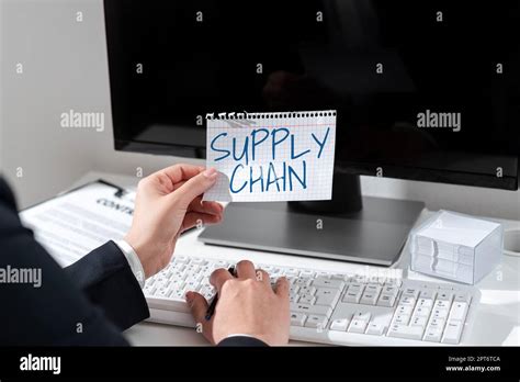 Writing Displaying Text Supply Chain Business Showcase System Of Organization And Processes
