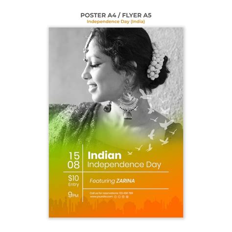 그라데이션 인도 독립 기념일 템플릿 무료 Psd 파일