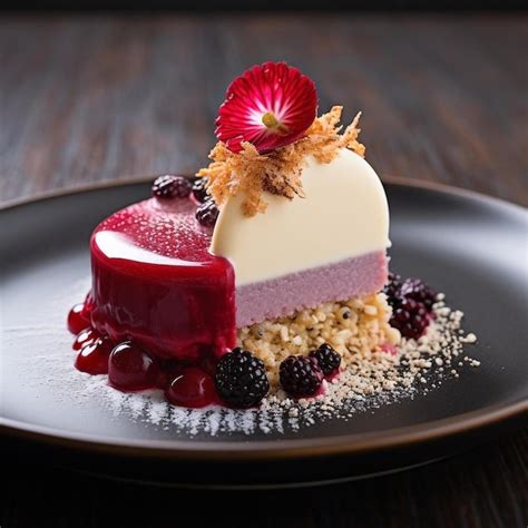 Premium Ai Image A Dessert With Raspberry And Raspberry Sauce On It