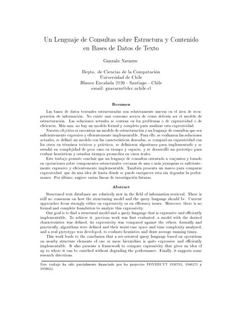 Un Lenguaje De Consultas Sobre Estructura Y Contenido En