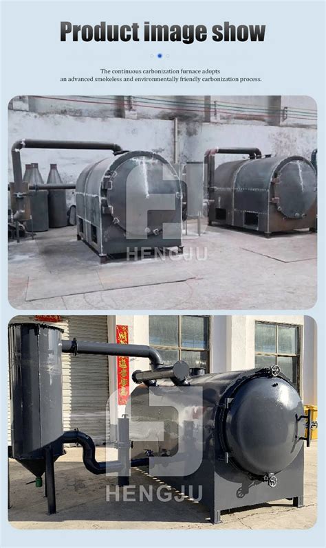 Horizontal Airflow Sawdust Wood Carbonization Furnace Charcoal Making