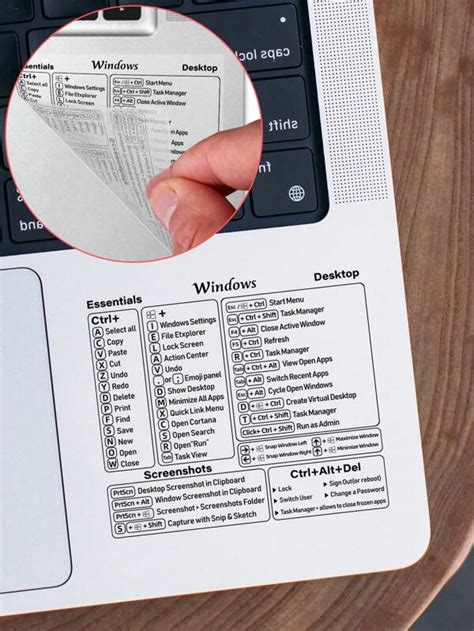 1sheet reference keyboard shortcut key pattern laptop protective
