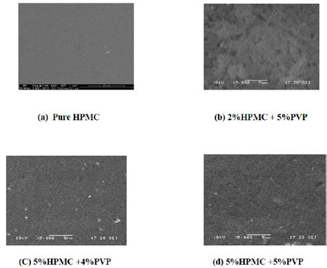 Sem Photos Of A Pure Hpmc B 2 Hpmc 5 Pvp Blend Film C