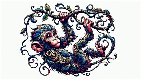 Monkey Vine Expression Graphic By Mailskygroup · Creative Fabrica
