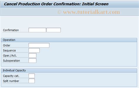 CO SAP Tcode Cancel Confirmation Of Production Order