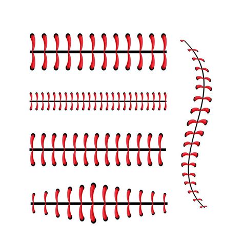 Baseball Stitches Design Set 1312212 Vector Art At Vecteezy
