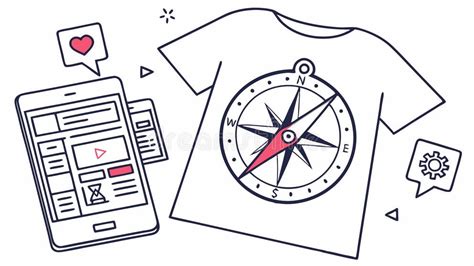 Smartphone Compass App Interface Navigation And Technology Design Mobile Ui Vector Design