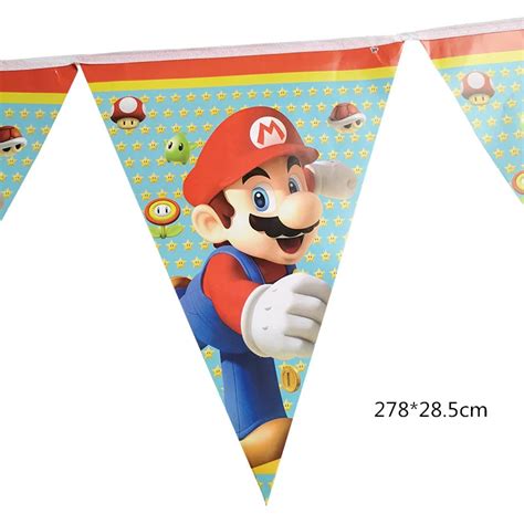 1 세트 슈퍼 마리오 브라더스 종이 깃발 페넌트 배너 어린이를위한 생일 축하 파티 장식 플래그 베이비 샤워 부탁 선물 용품배너 스트리머 And 컨페티 Aliexpress