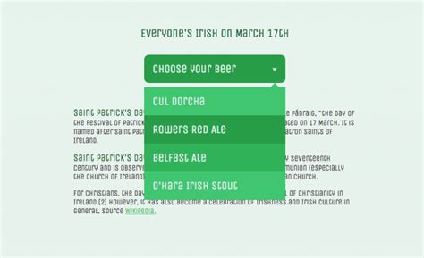css only alternative to the select element pepsized