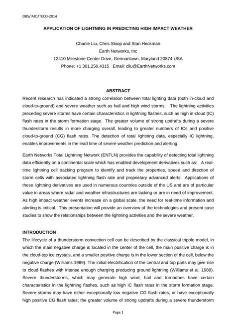 pdf application of lightning in predicting high impact