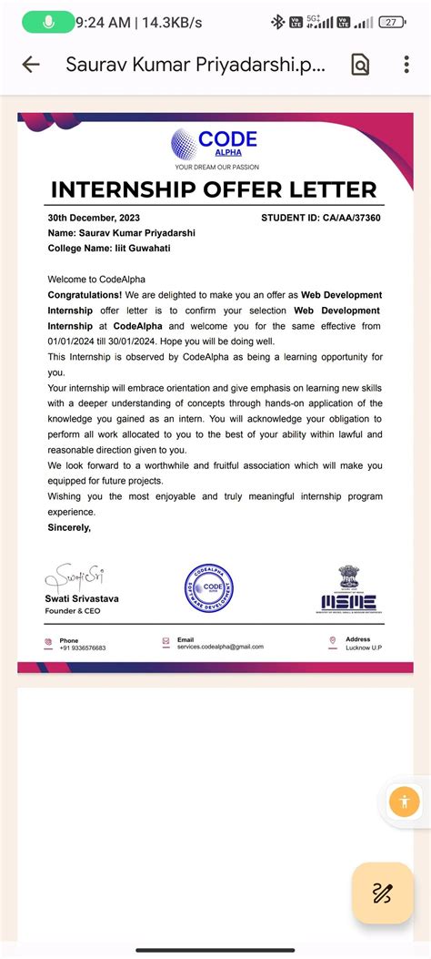 Saurav Kumar On Linkedin Codealpha Codingjourney Careeradventure Internship