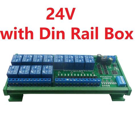 n4d8c1224v 12ch digital io rs485 relay module modbus rtu din35 c45 rail