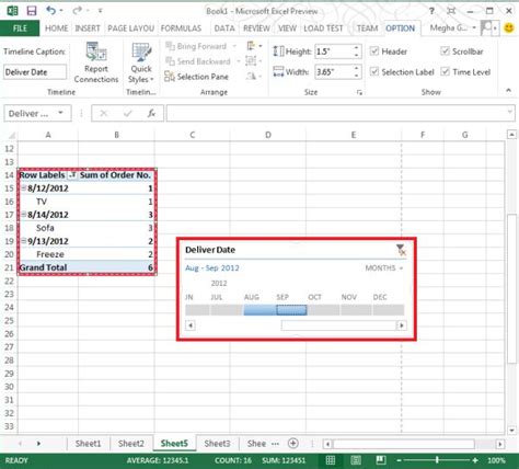 Use Of Timeline In Pivottable In Excel 2013