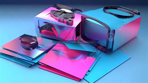안경의 3d 렌더링 이미지 비디오 및 음악을 폴더에 분홍색 및 파란색으로 저장하는 것을 보여주는 3d 그림 고화질 사진 사진 파일 배경 일러스트 및 사진 무료 다운로드
