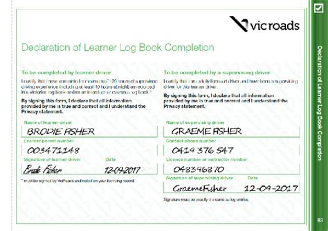 Vicroads Learner Driver Log Book Eclipse Driver Training
