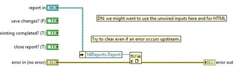 when using dispose report vi from the report generation toolkit my