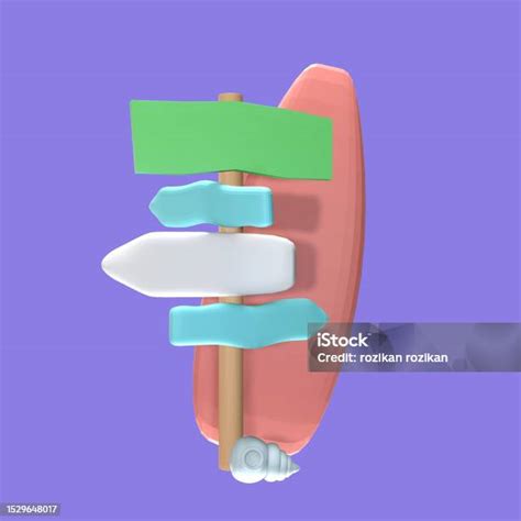 3d 여름 서핑 보드 아이콘은 보라색 배경에 격리되어 렌더링된다 입체 이미지에 대한 스톡 사진 및 기타 이미지 입체 이미지 휴가 0명 Istock