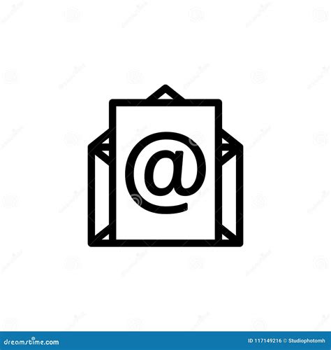 outline email icon line mail symbol for website design stock vector