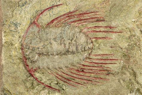 125 Selenopeltis Trilobite With Red Spines Fezouata Formation